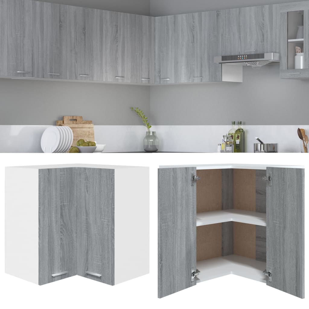 Maison Exclusive - Armario colgante de esquina madera de ingeniería ...