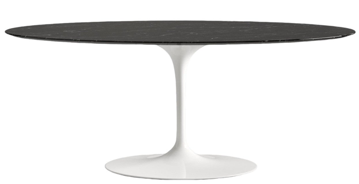 Table tulipe ovale plateau en marbre - Collection-Plateau Marbre noir ...