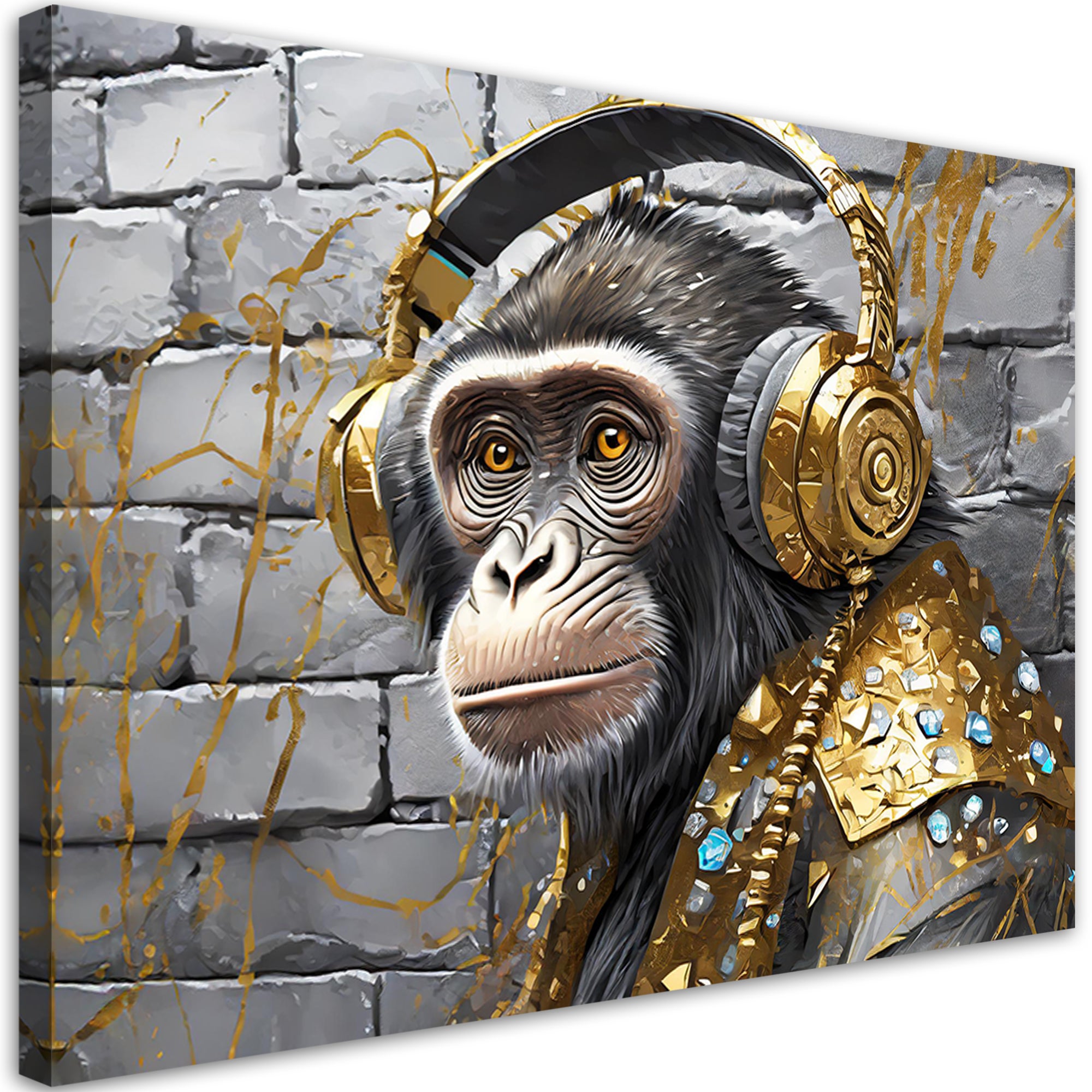 Tableau sur toile, Singe Casque Pop Art 100x70 | Leroy Merlin