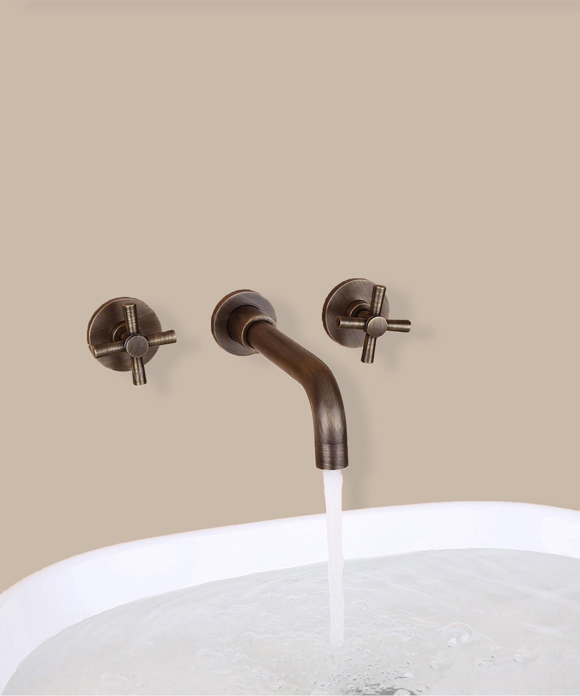 Rubinetto lavabo a parete bronzo - Corbeau | Leroy Merlin