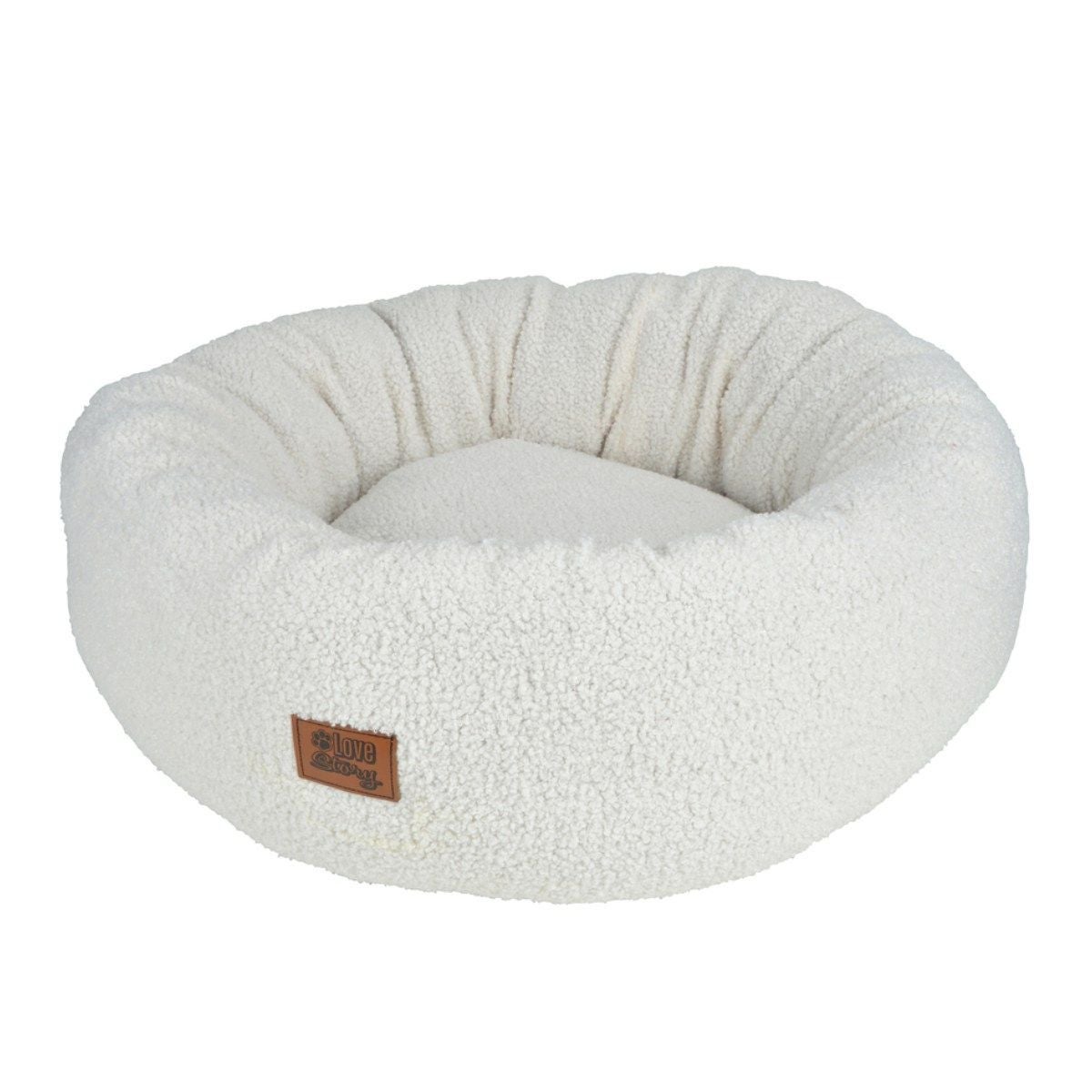 Panier Donut pour Chien & Chat "Wooly" 55cm Écru | Leroy Merlin