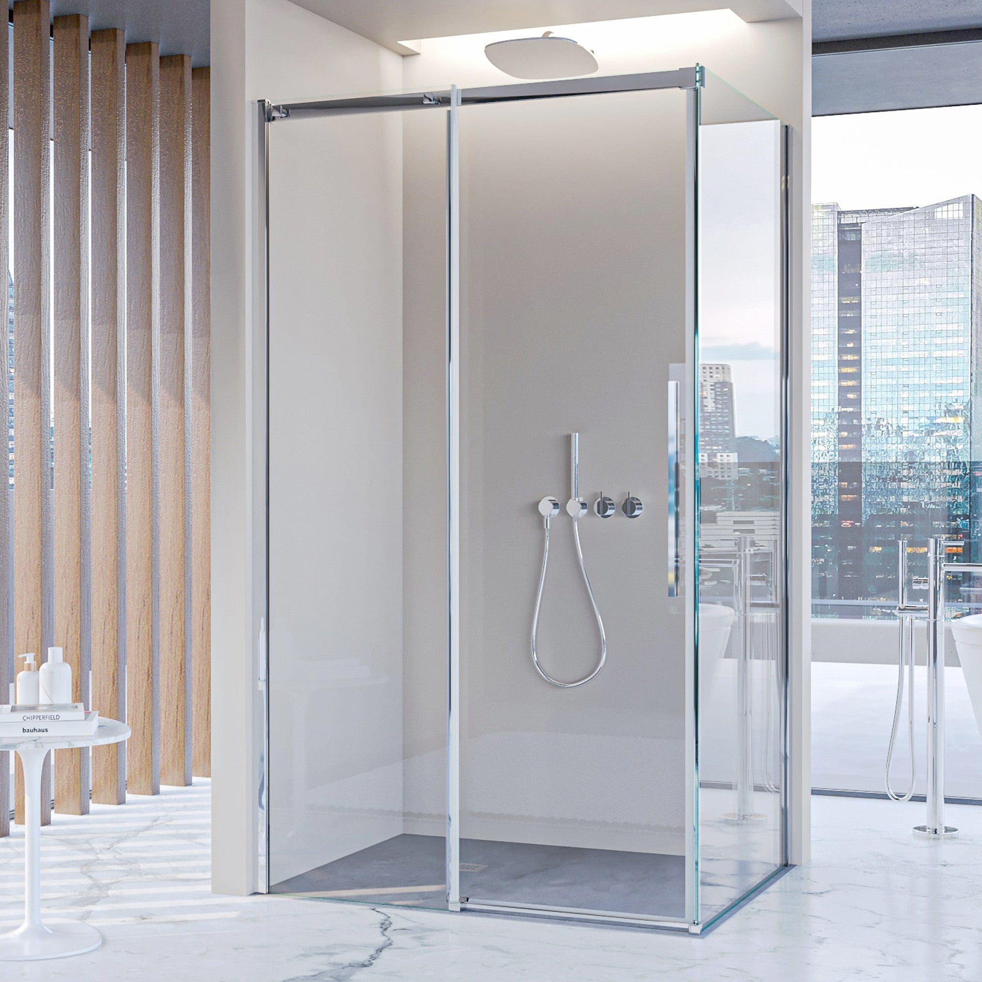 Box doccia due lati in cristallo 8mm H200cm anticalcare TARGET | Leroy ...