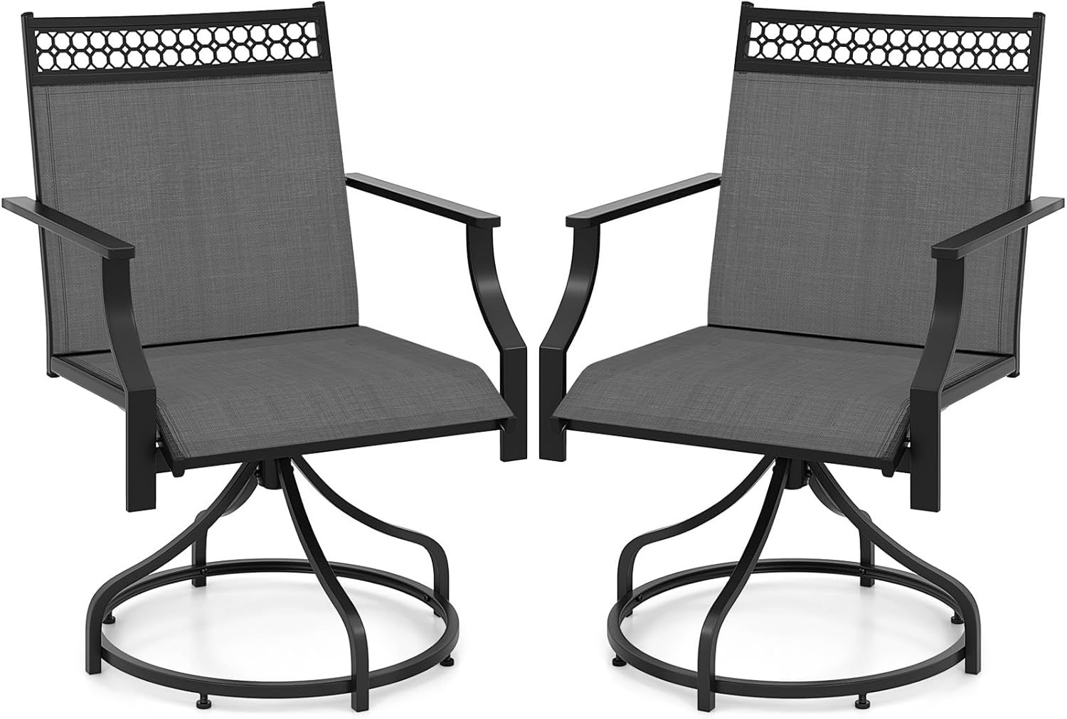 Chaise de Jardin Pivotante 360°, Lot de 2 Chaises de Terrasse avec ...