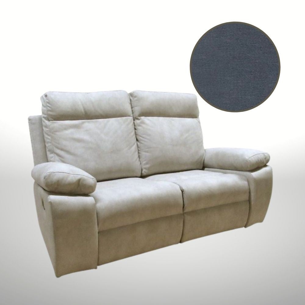 Sofá 2 plazas Milano 2 sillones reclinables manual gris | Leroy Merlin