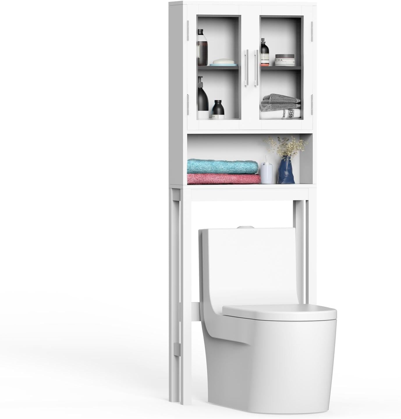 Estante sobre Inodoro, Organizador de Baño con Estantes Ajustables y 2 ...