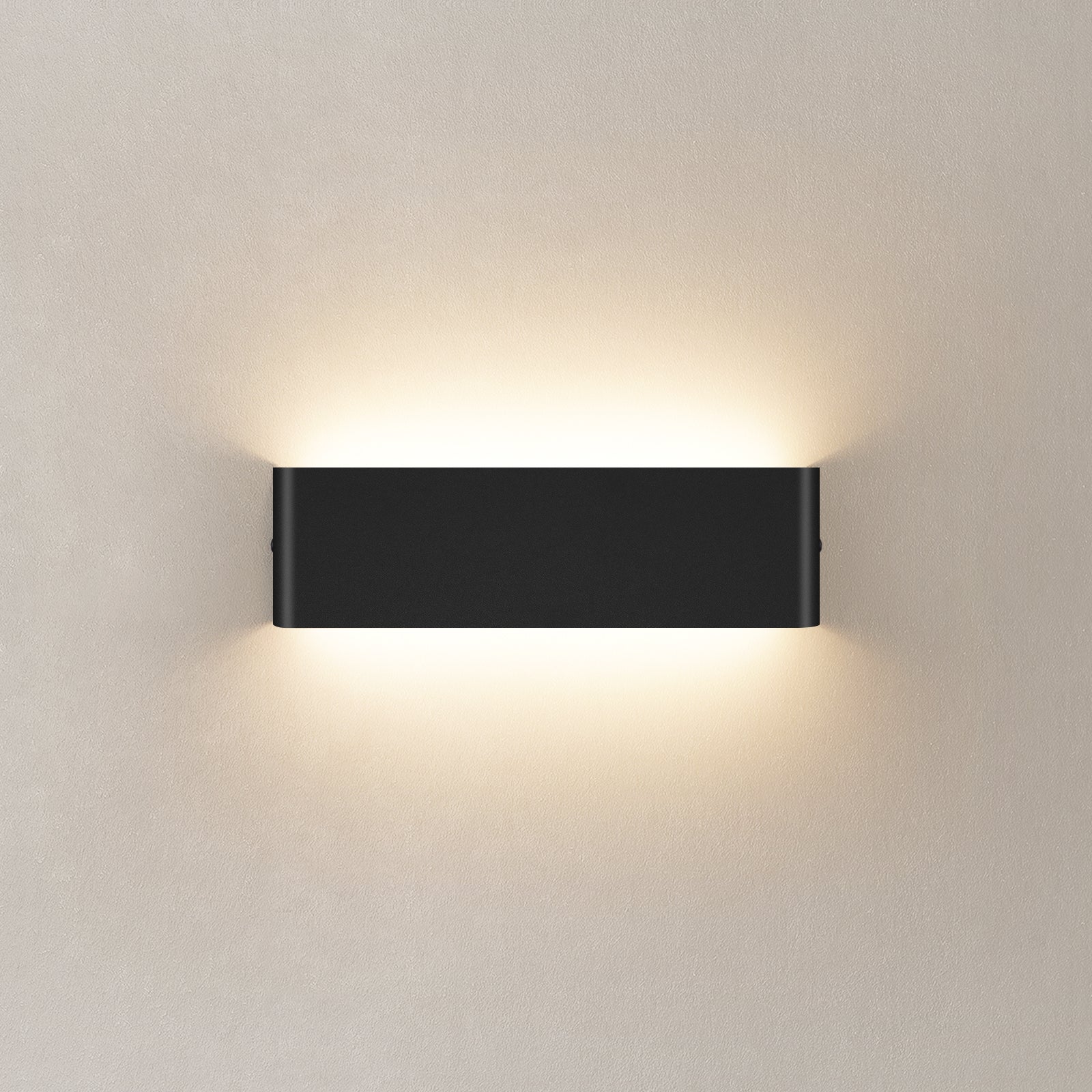 LOVHAUS Aplique de Pared Interior LED 12W 30CM Negro, Iluminación hacia ...