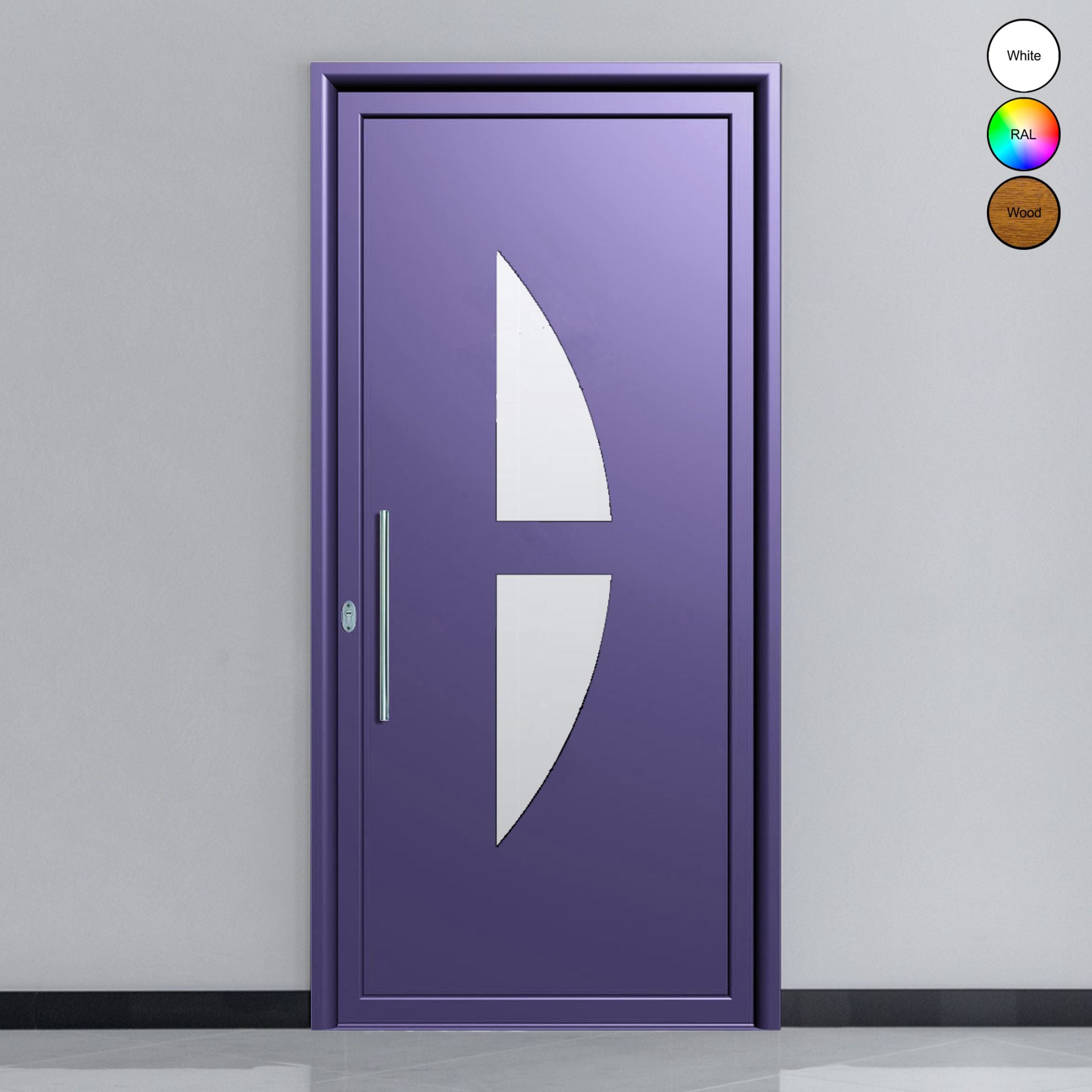 Porte d'entrée en aluminium SIMPLEX 8131 RAL 4001 ( L.: 85 cm x H.: 200 ...