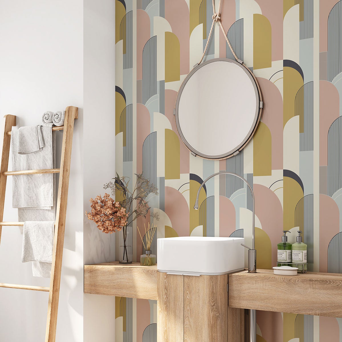 Crédence adhésive sticker pour salle de bain - Arches design - Adhésif ...