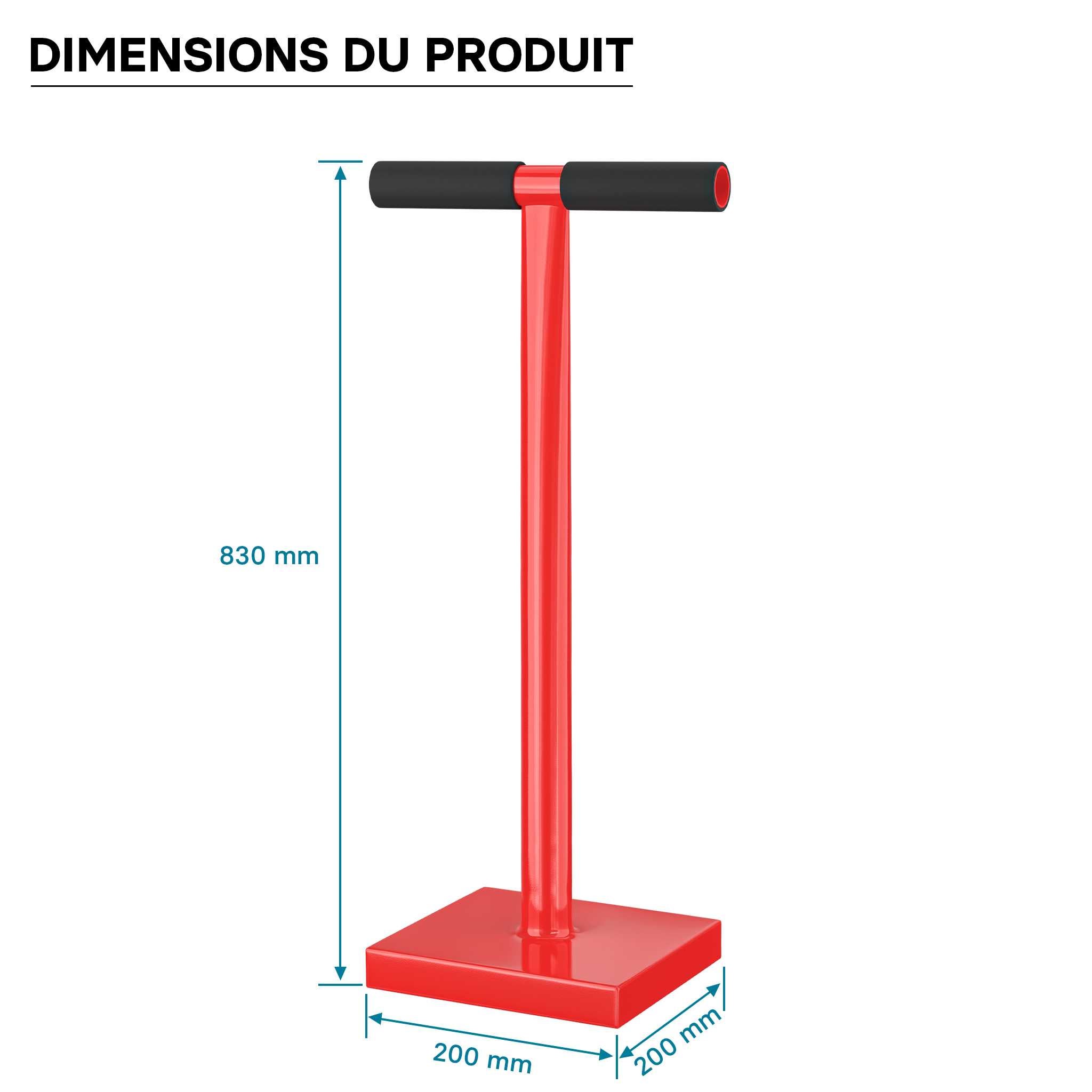 Wiltec Dameuse de sol – en Acier – 11,5 kg – Plaque carrée 20 x 20 cm ...