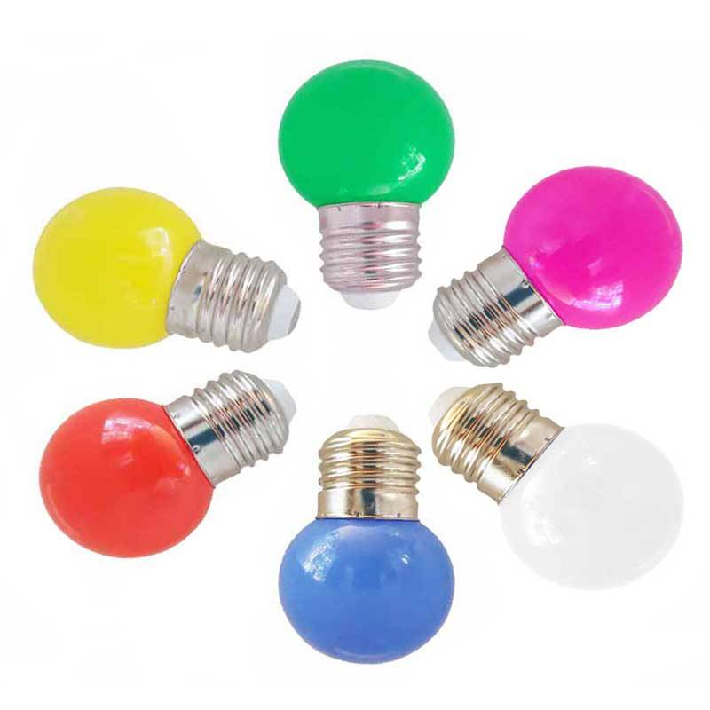 Bombilla de colores LED E27 G45 - 1W | Leroy Merlin