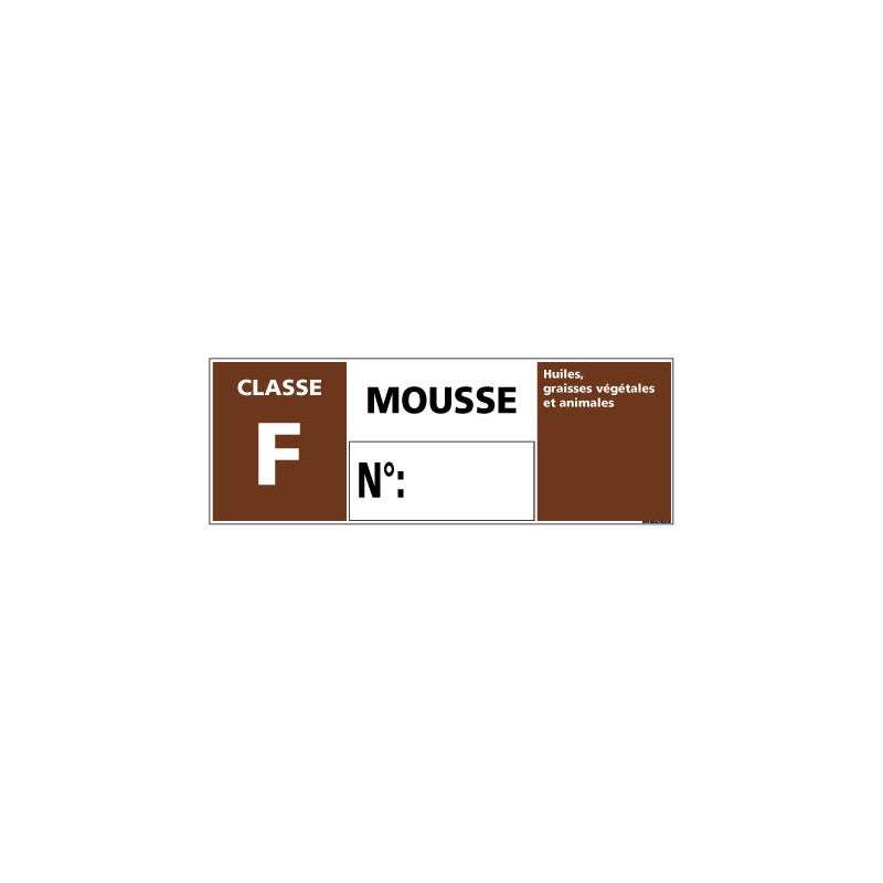 Panneau Signalisation Incendie CLASSE F 210 x 75 mm Matière Adhesif ...