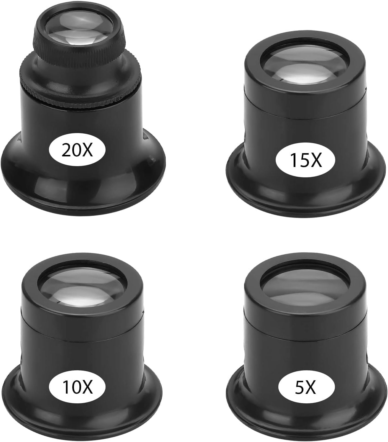 Lot De 4 Loupes De Bijoutier Portables,Loupes D'horloger Différentes ...