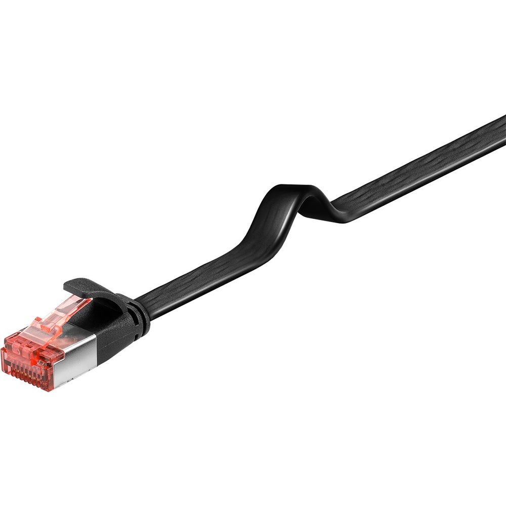 Câble rj45 cat6 3m non blindé plat noir GOOBAY | Leroy Merlin