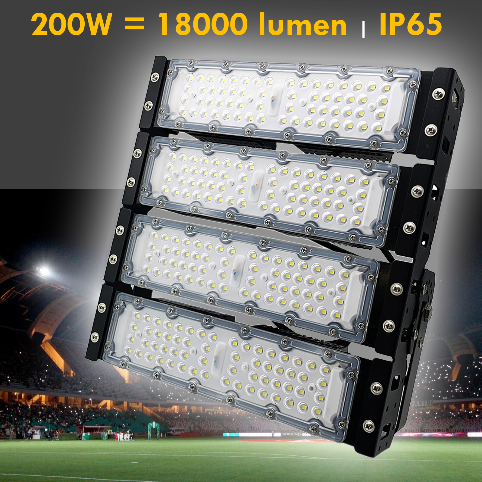 IP65 éclairage LED haute puissance 200 W stade lumière football tennis padel tunnel parking ...