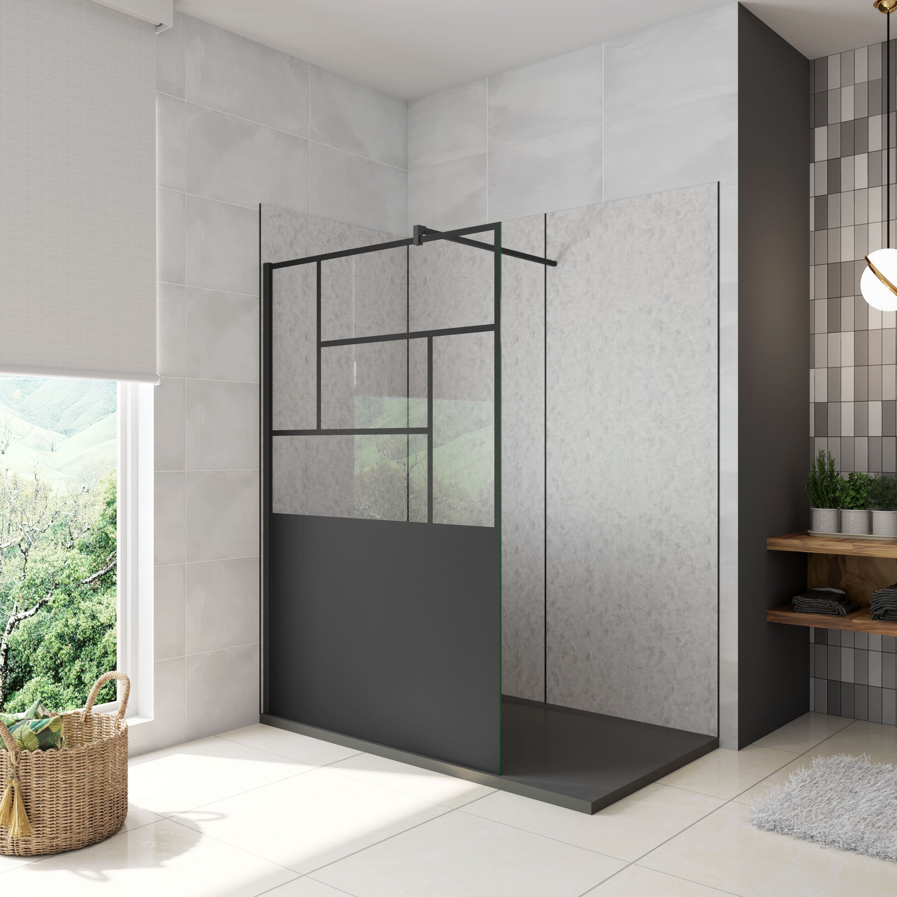 AICA Walkin Mampara Panel de ducha Pantalla Panel Fijo estilo ...