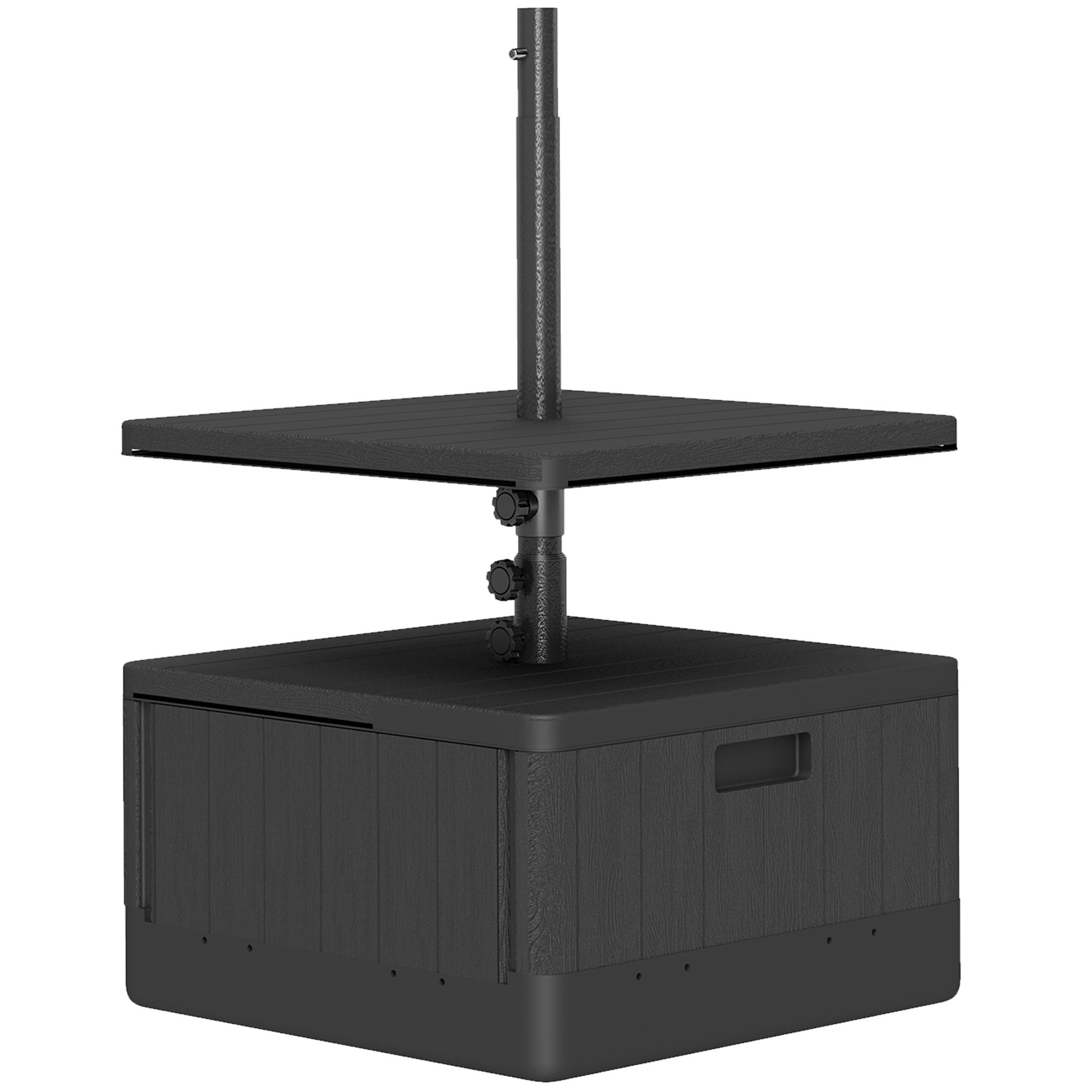 Pied parasol 3 en 1 lestable 80 kg système plantation roulettes plateau ...