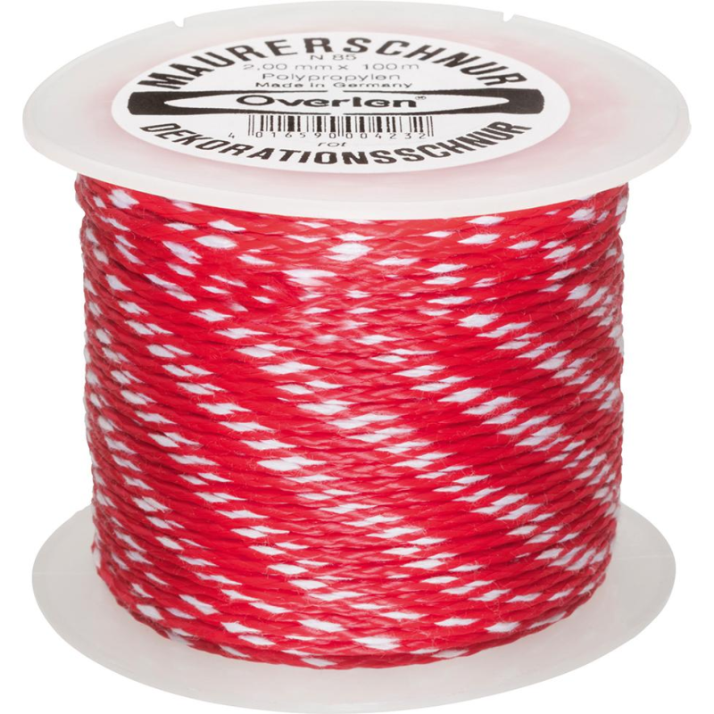 Cordeaux macon PP 2,0mm 100m rouge Overmann | Leroy Merlin