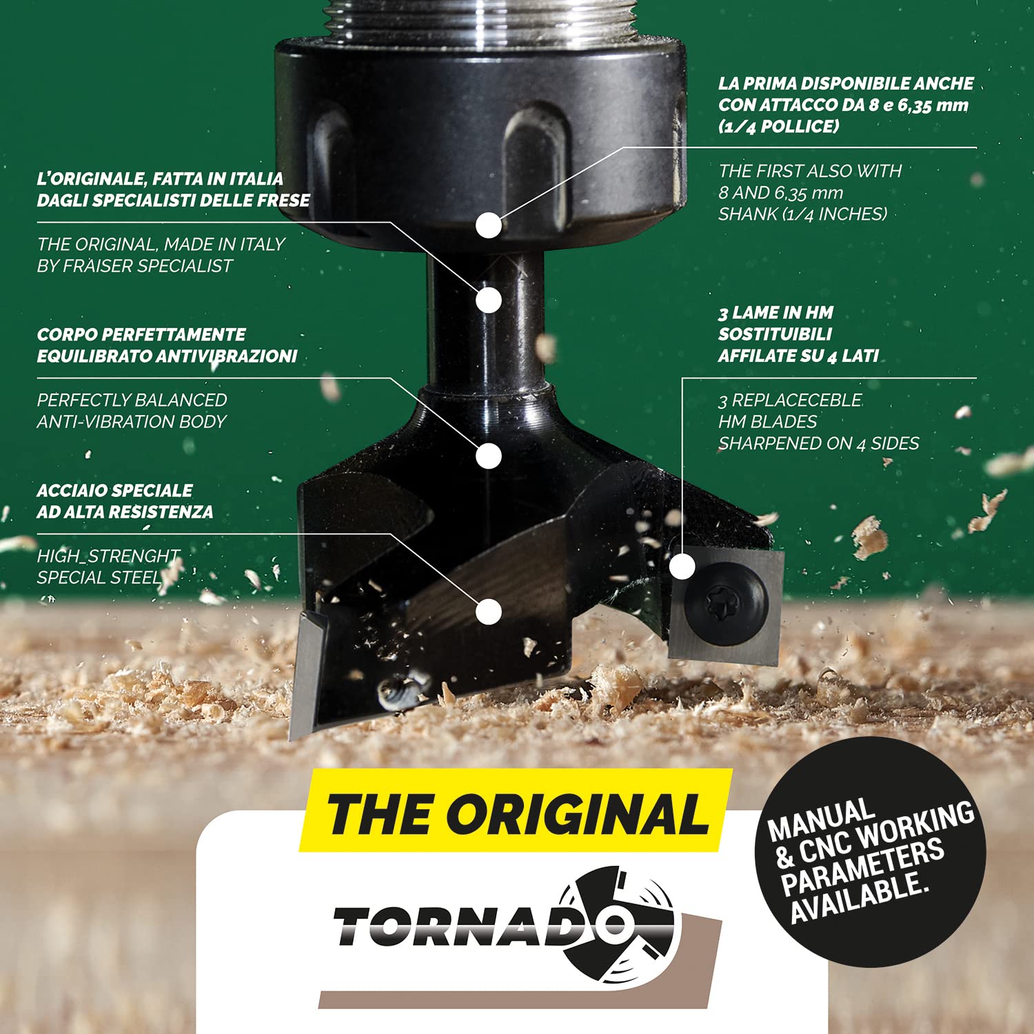 TORNADO Fraiser Fresa per spianare legno massello per Fresatrice ...