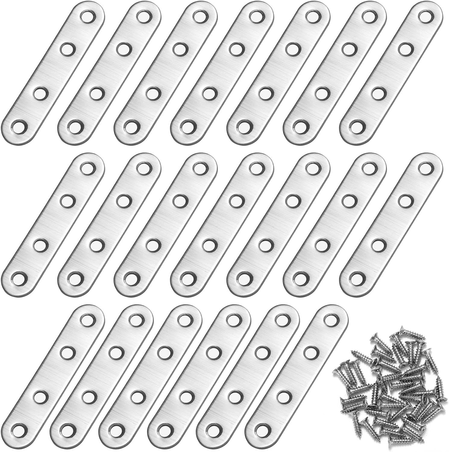 20 Pièces Equerre de Fixation Plats Droits Support en Droit Plat ...