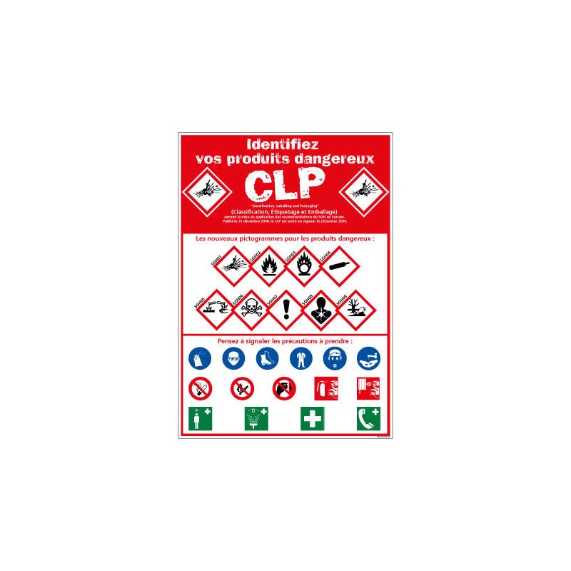 Panneau de Signalisation IDENTIFIEZ VOS PRODUITS DANGEREUX (C1235) 450 ...