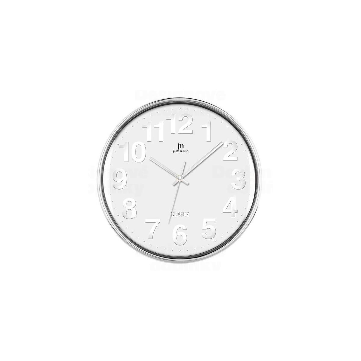 Lowell 00816 Horloge à quartz Cercle Chrome, Blanc | Leroy Merlin