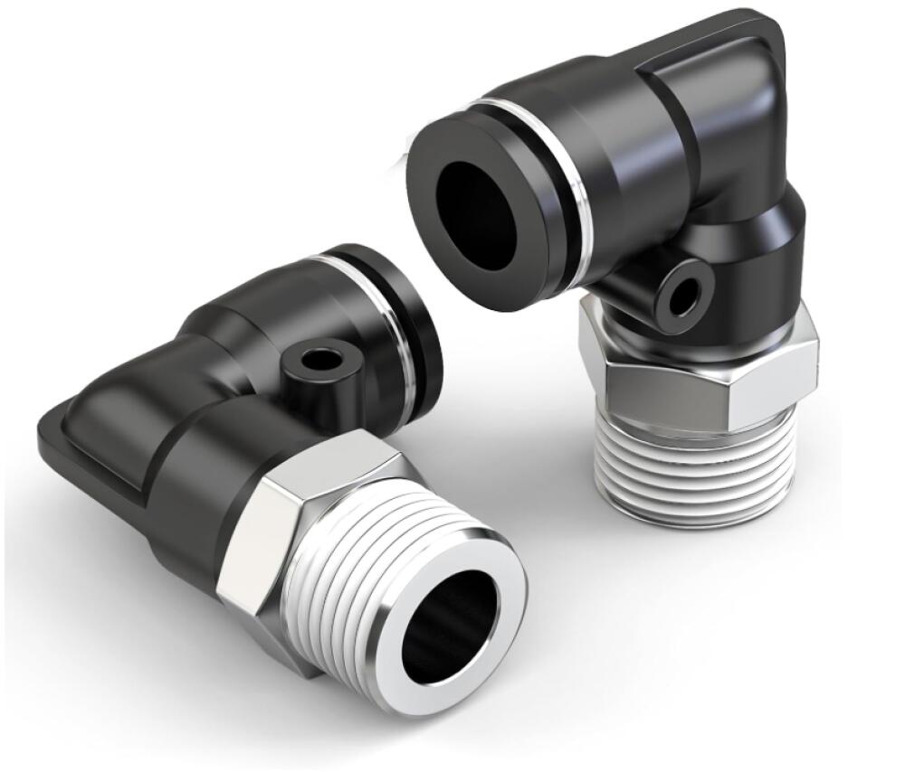 PL6-03 (paquete de 10) Accesorio de codo neumático macho BSP de 6 mm de ...