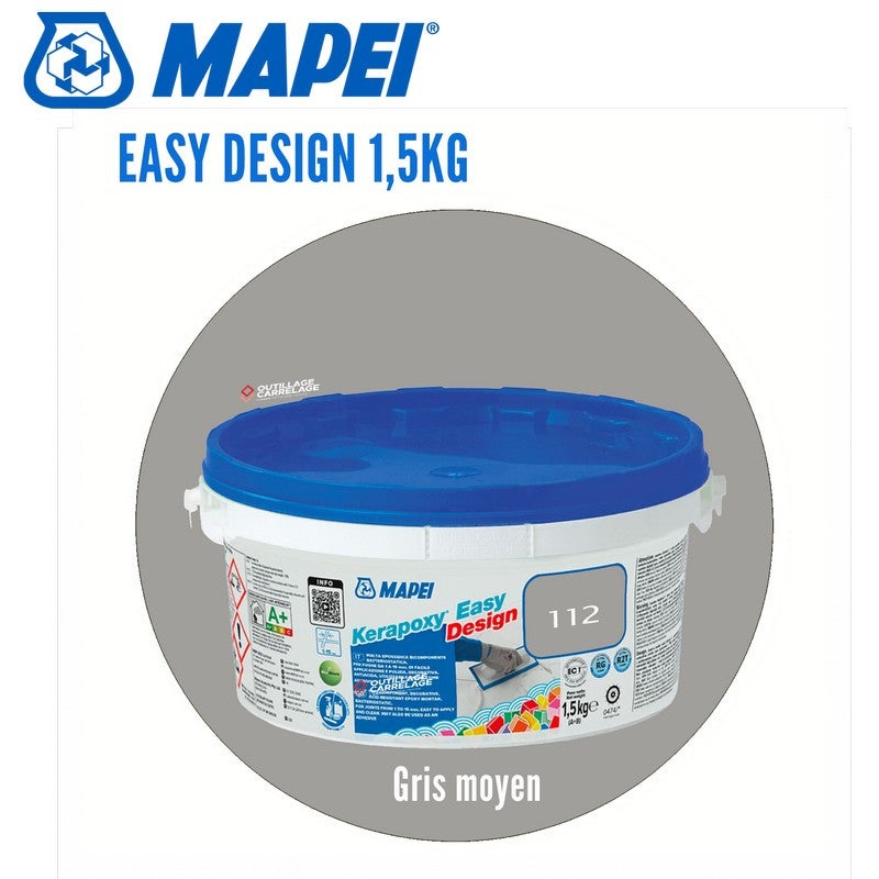 Joint époxy Kerapoxy Easy Design MAPEI - 112 Gris moyen - 1,5 Kg ...