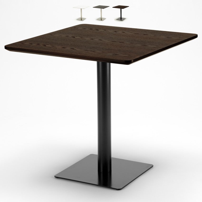 Table basse carrée 90x90 avec pied central pour bistro et bar Horeca ...