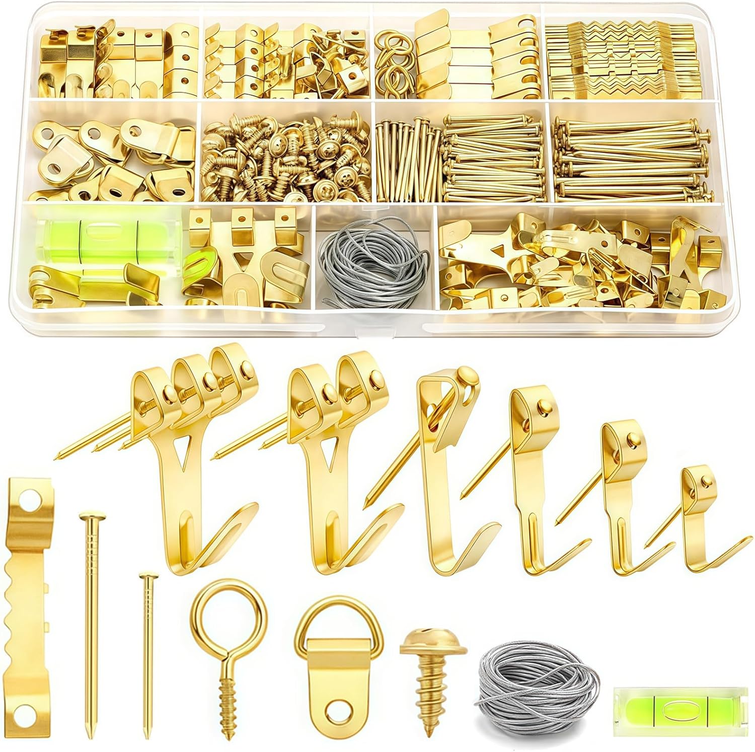 372 Pièces Crochet Tableau Mural Metal, Kit de Fixation Tableau Cintre ...