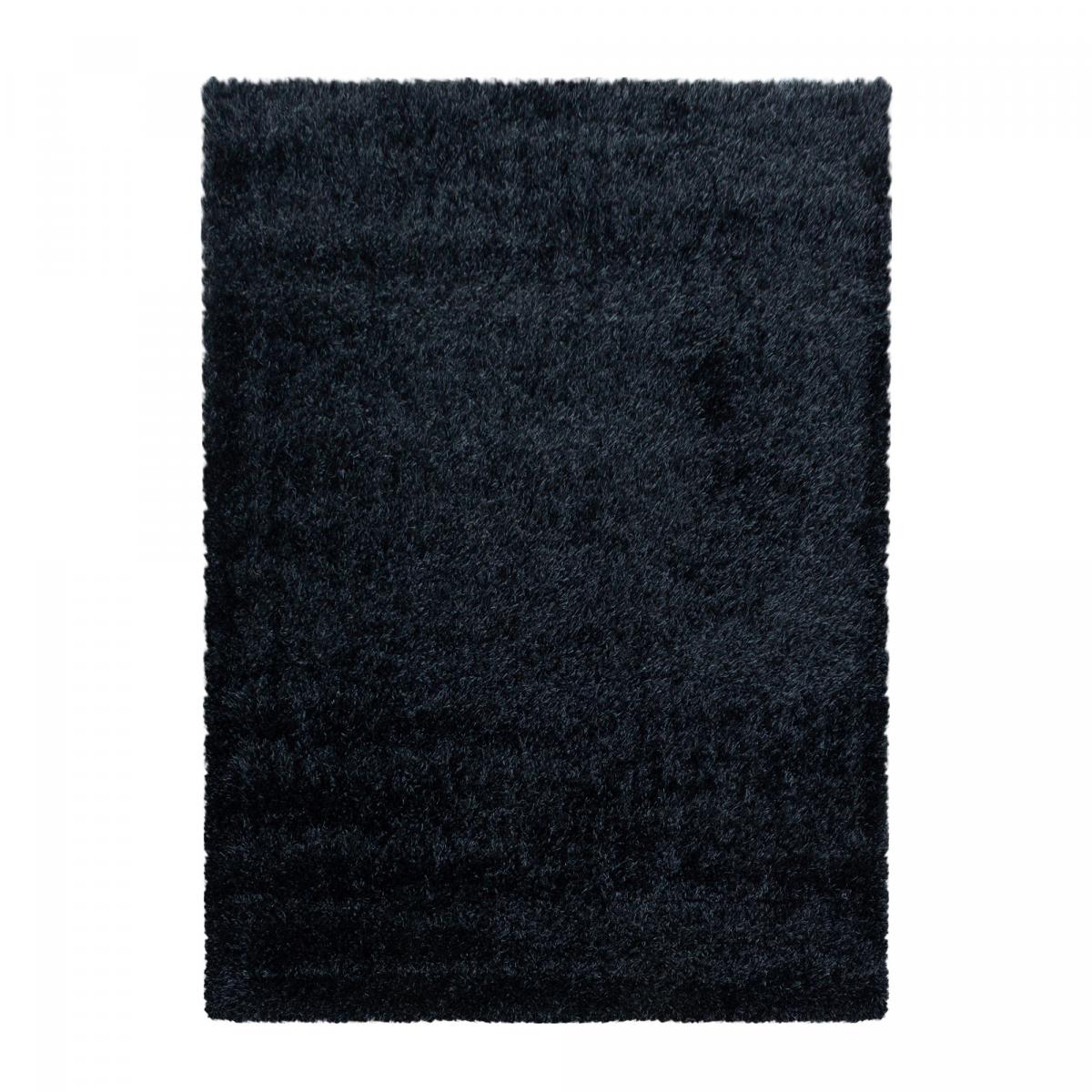 Tapis longs poils shaggy 240x340 rectangle tissé noir motif uni UNI A | Leroy Merlin