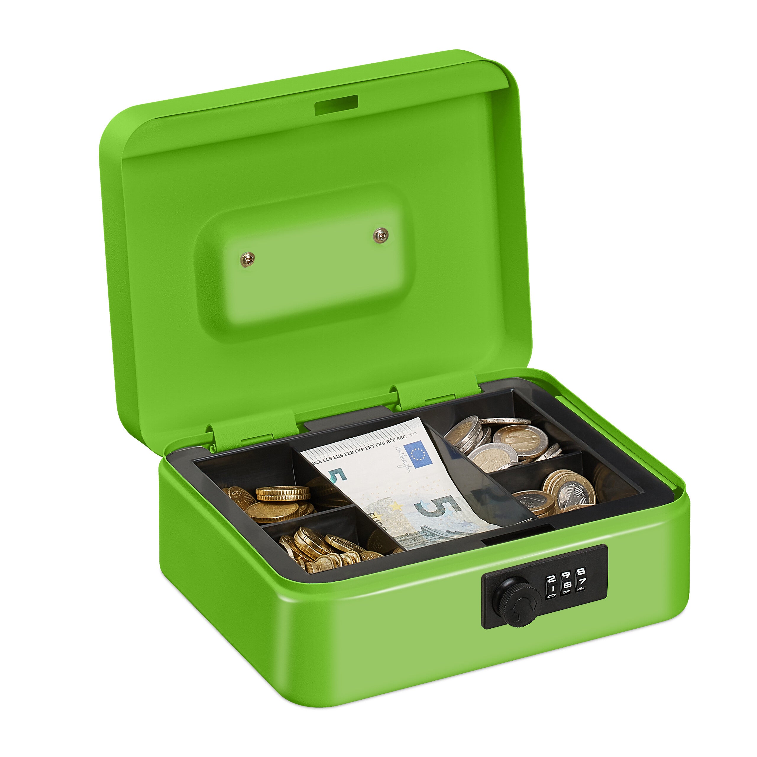 Relaxdays Cassetta con Combinazione, 3 Cifre, Porta Soldi, Valigetta in ...