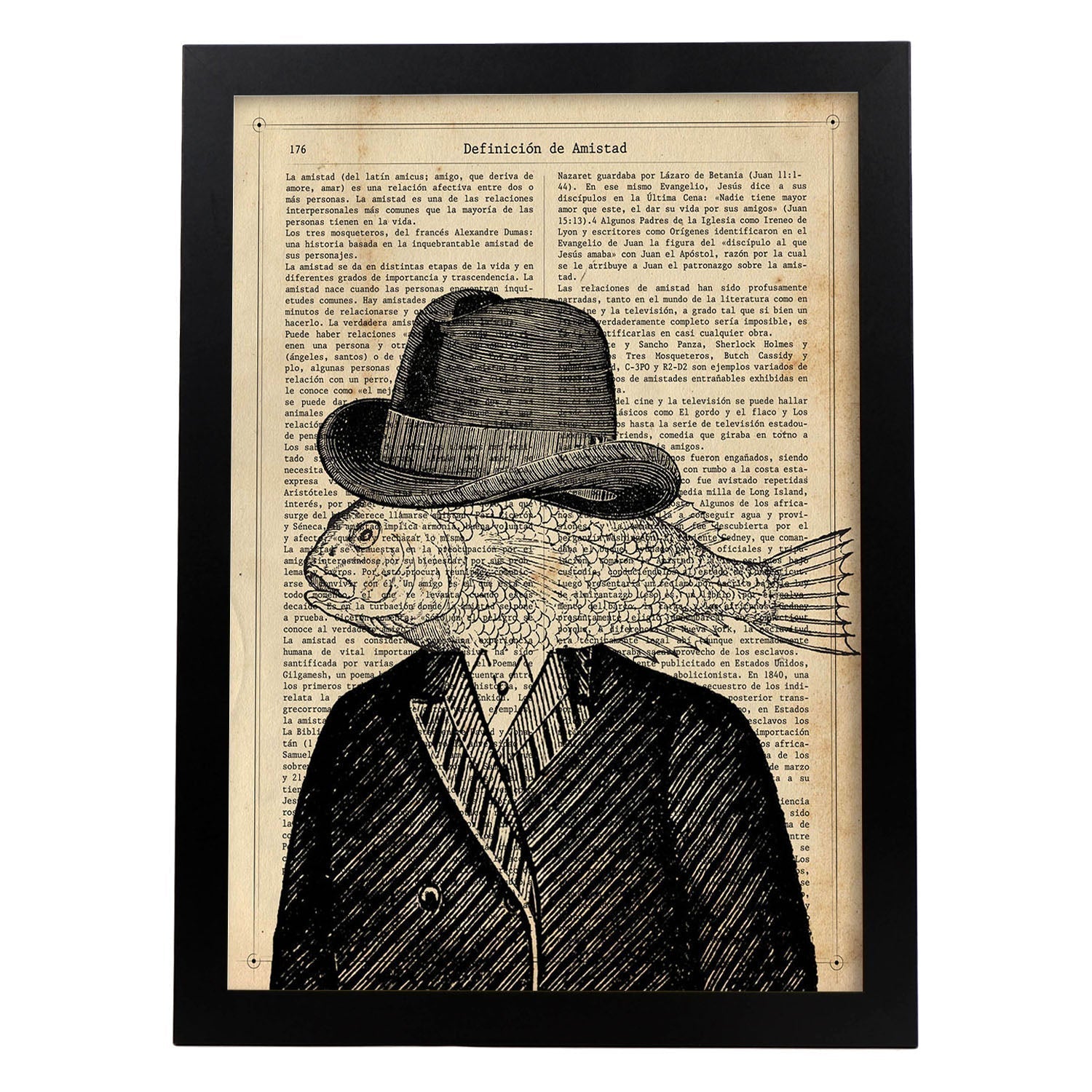 Affiche Classic Fishman Avec Définition. Feuilles D'animaux Avec Texte ...