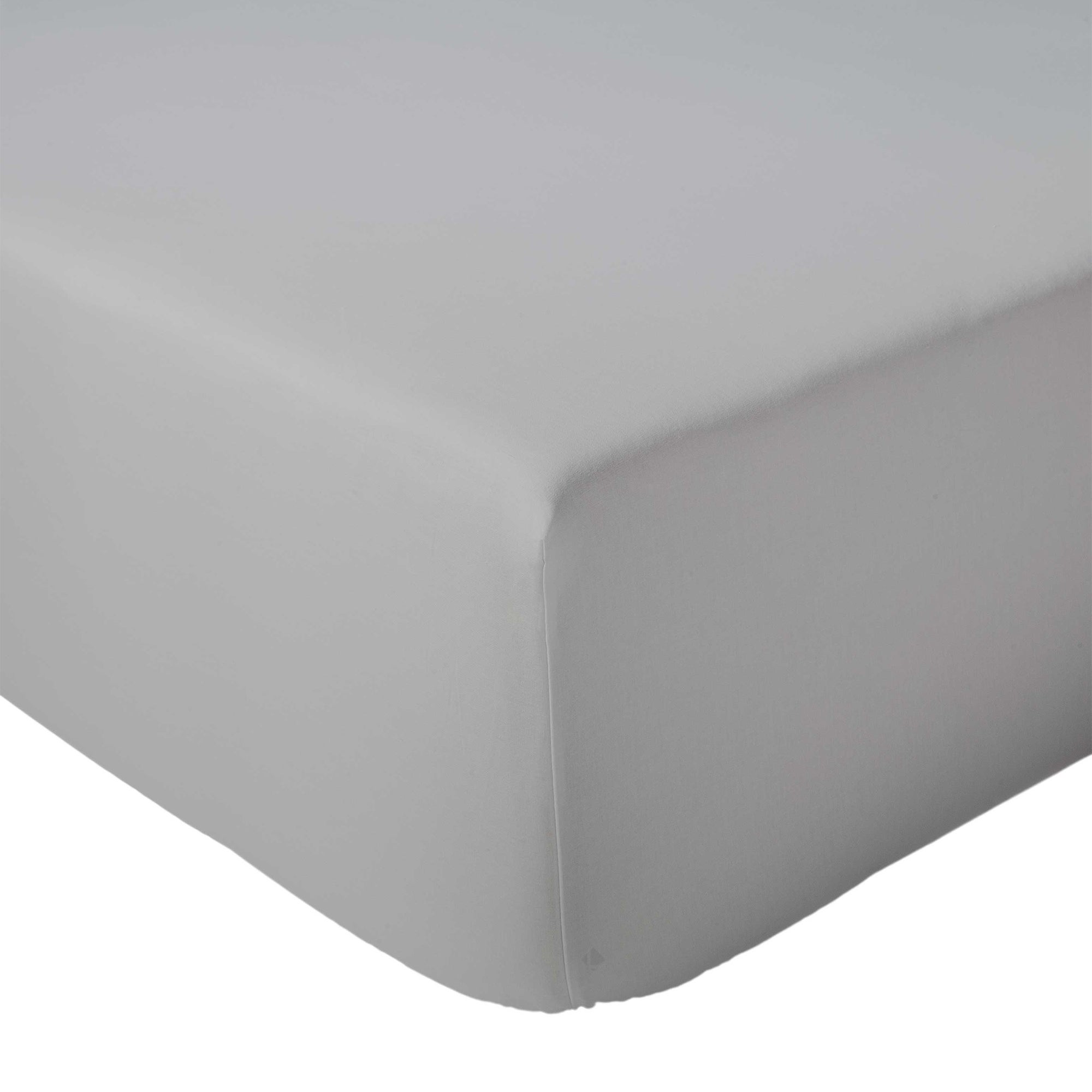 Drap housse 90x200 cm bonnet 30 cm percale de coton PASSION PERCALE Gris nuage | Leroy Merlin