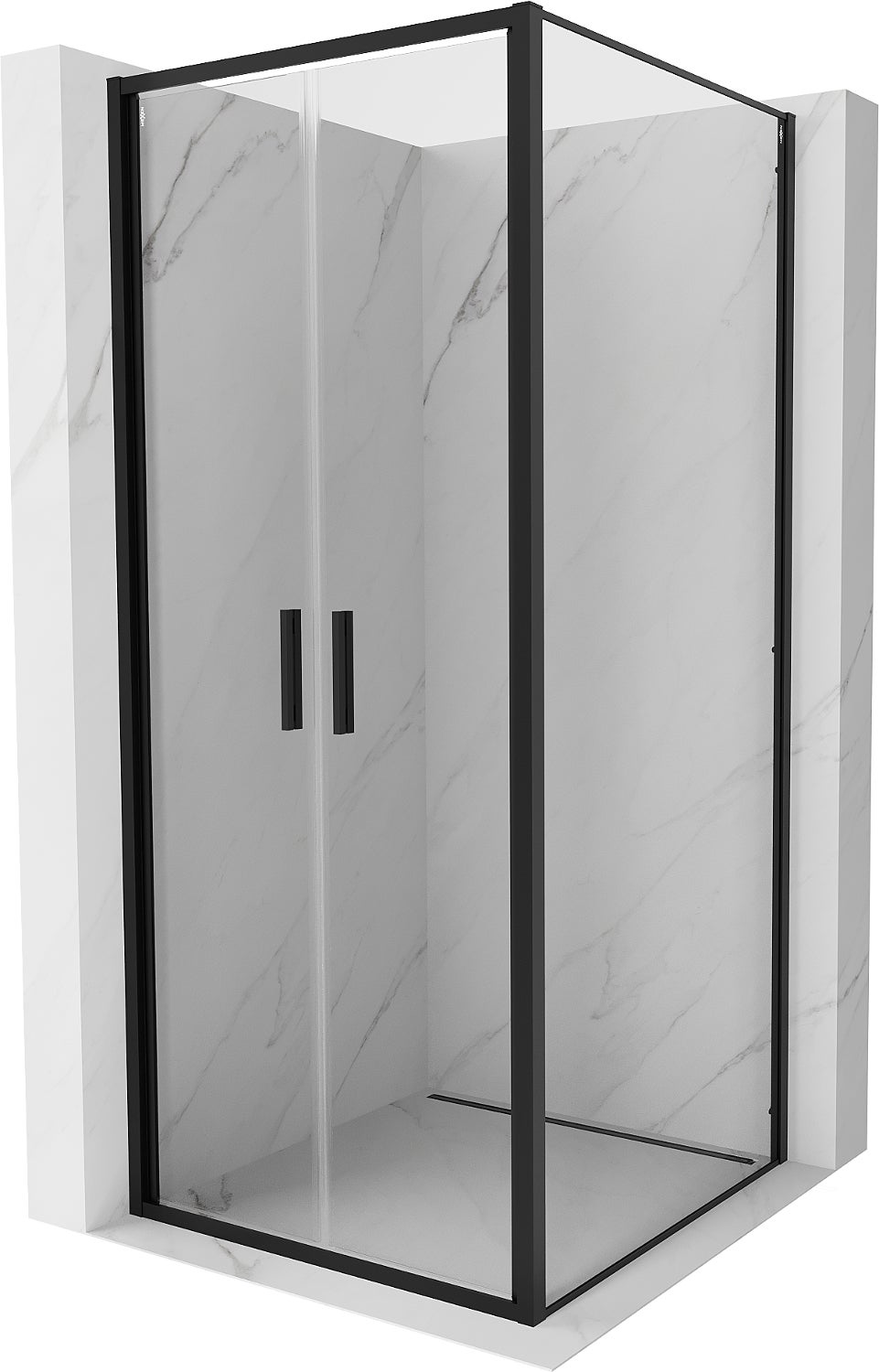 Mexen Exo cabine de douche pivotante 100 x 100 cm, transparent, noir ...