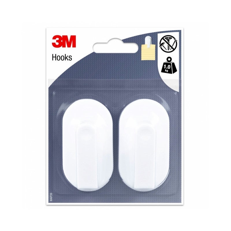 Crochets adhésifs - ovale - pince - blanc (x2) 3M | Leroy Merlin
