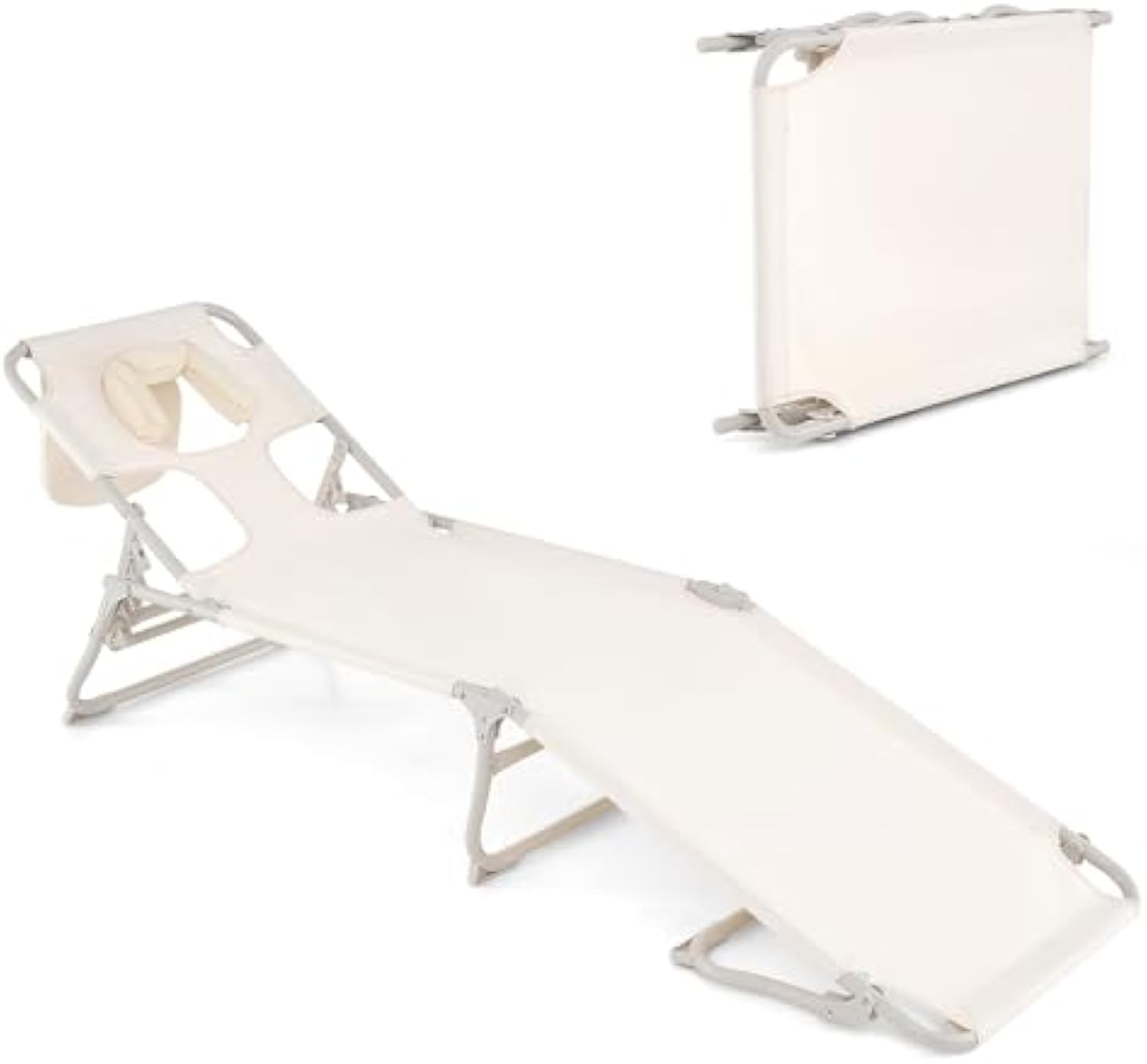 Transat Jardin Extérieur, 178 x 56 x 62 CM, Bain de Soleil Portable ...