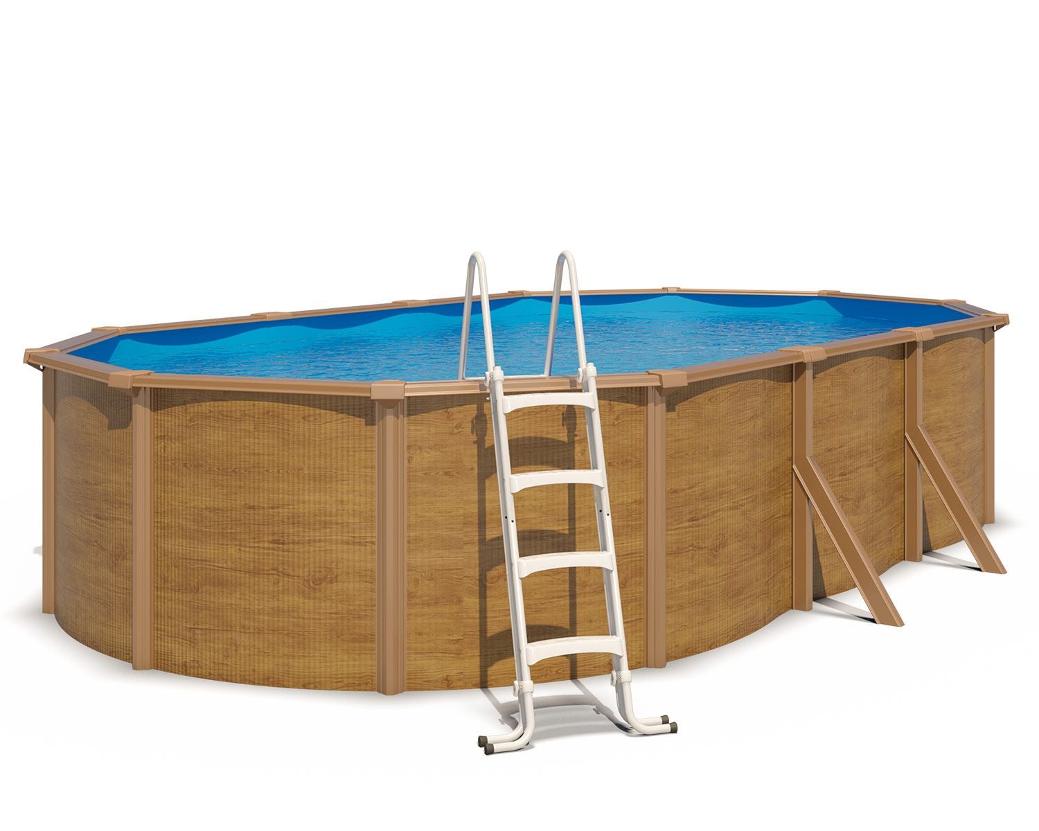 Piscine hors sol acier ovale 6,10 x 3,65 x 1,20 m aspect bois CANYON ...
