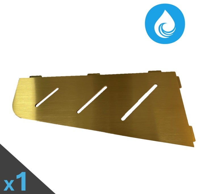 Tablette d'angle murale de douche Line - Or brossé | Leroy Merlin