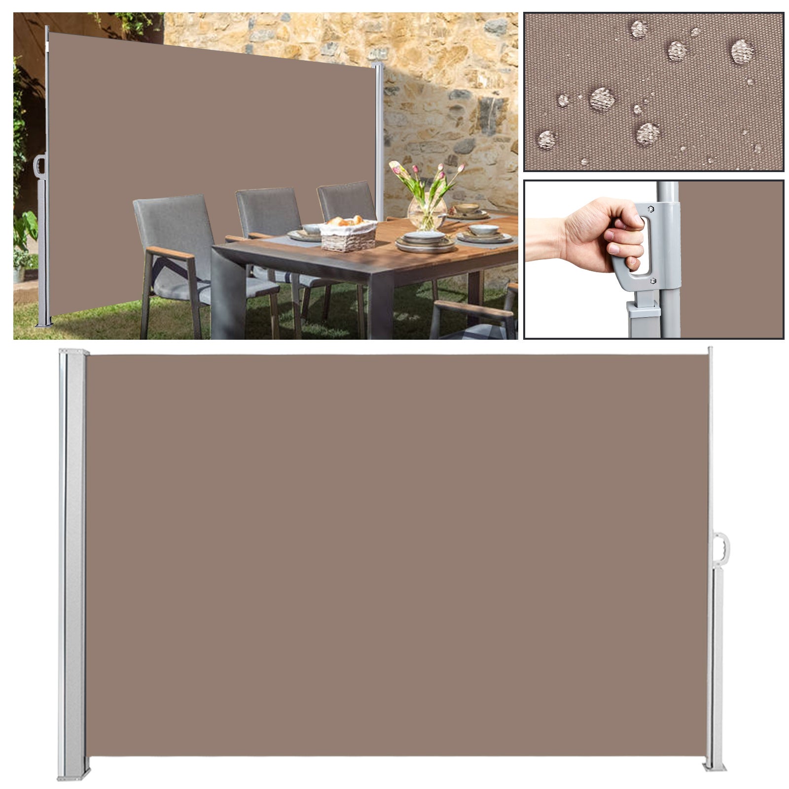 Toldo lateral toldo lateral viento de visión retráctil balcón del ...