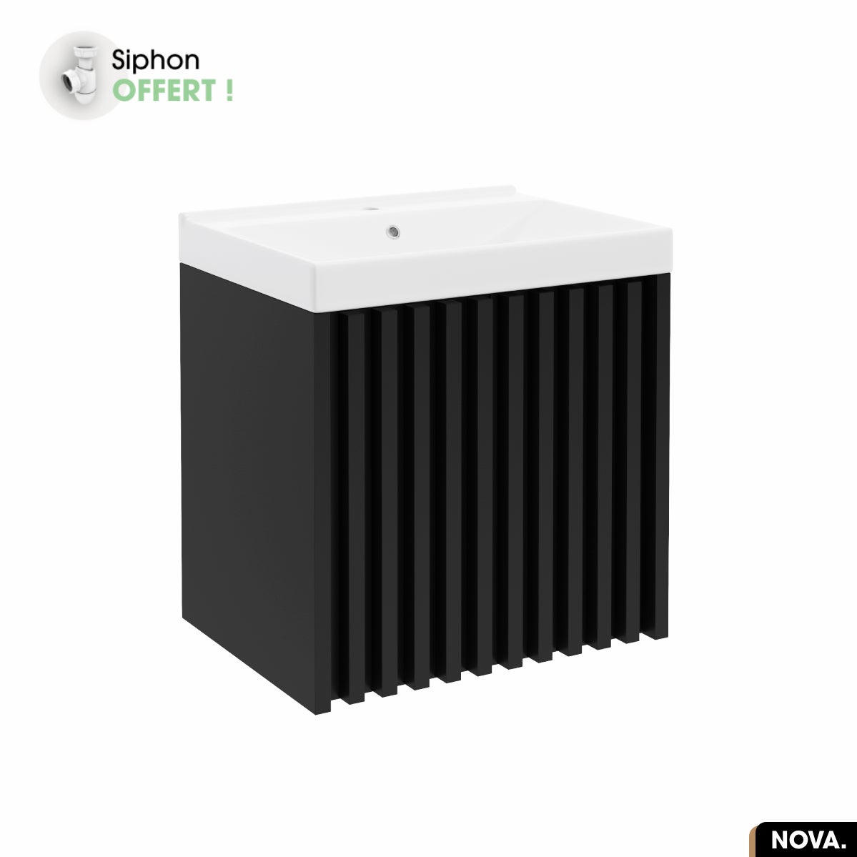 Ensemble meuble sous vasque avec vasque à encastrer - Siphon OFFERT ...