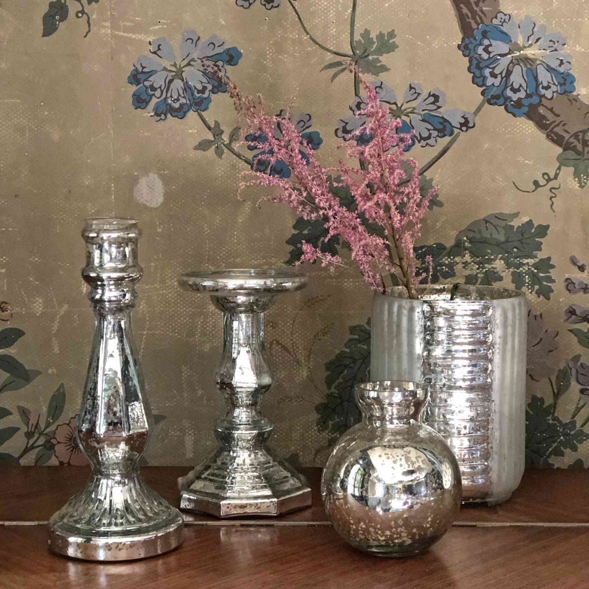 Vase boule en verre mercurisé - Argent - Verre | Leroy Merlin