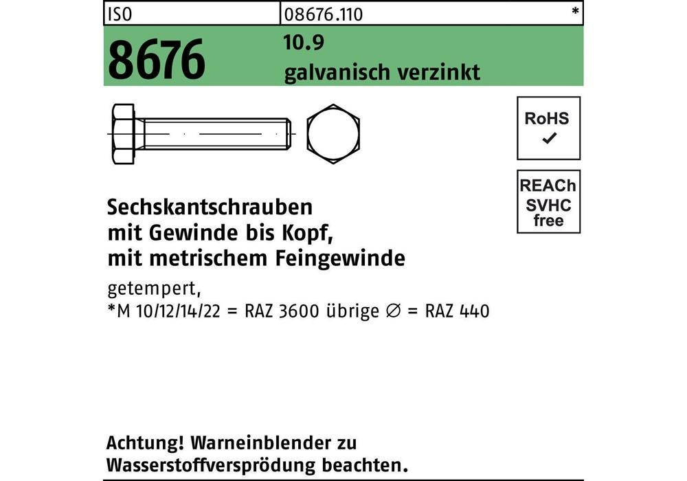 Vis hexagonale ISO 8676 VG x40mm | Leroy Merlin