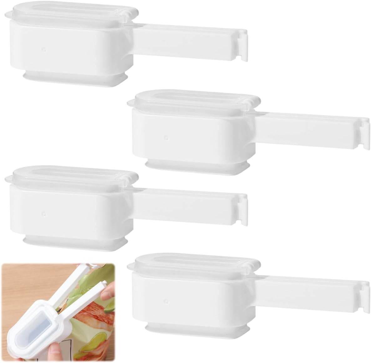 4 clips para sellar bolsas de alimentos con pico vertedor. | Leroy Merlin