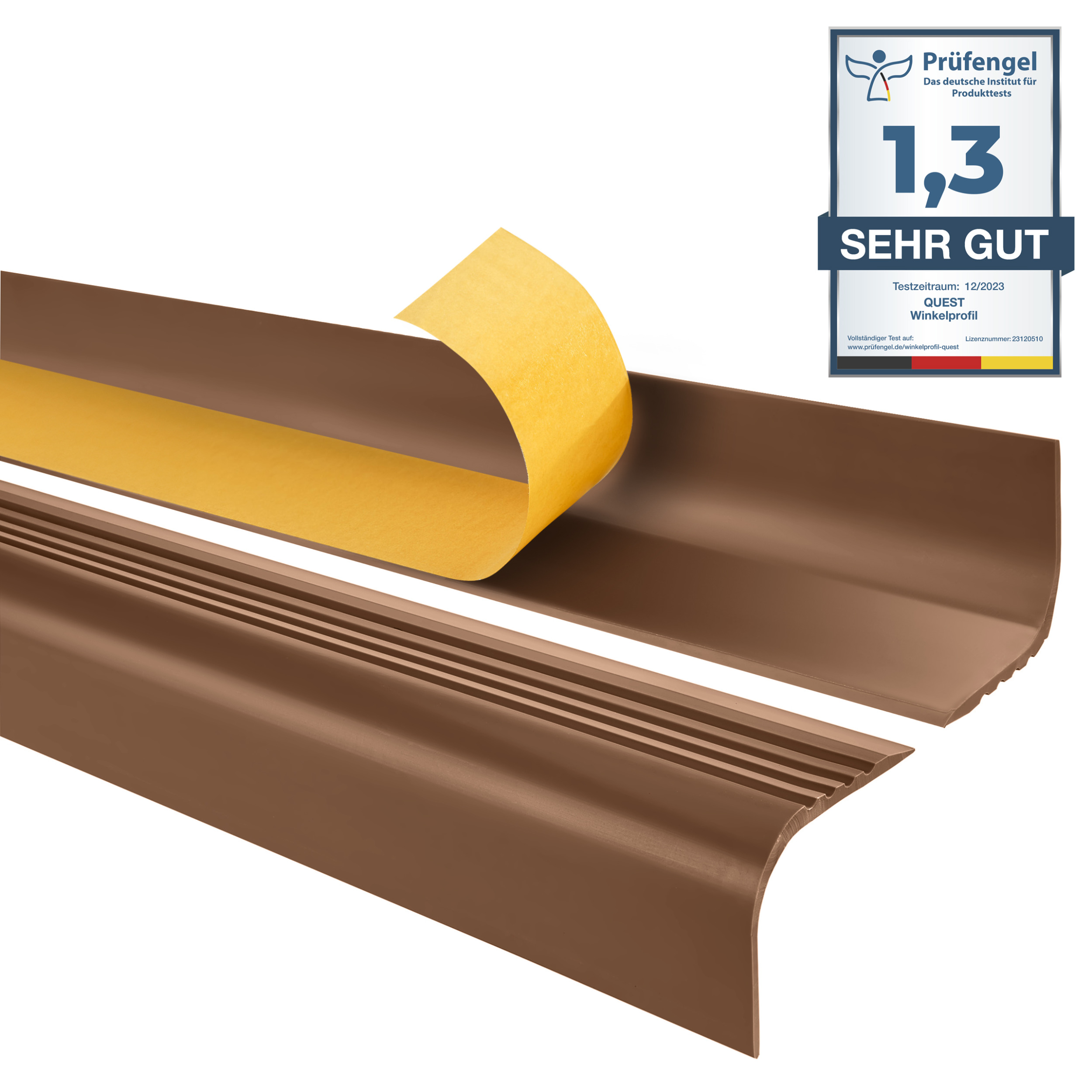 QUEST Nez de marche PVC 52x40mm, 1.5m, profilé d'escalier RGPT, auto ...