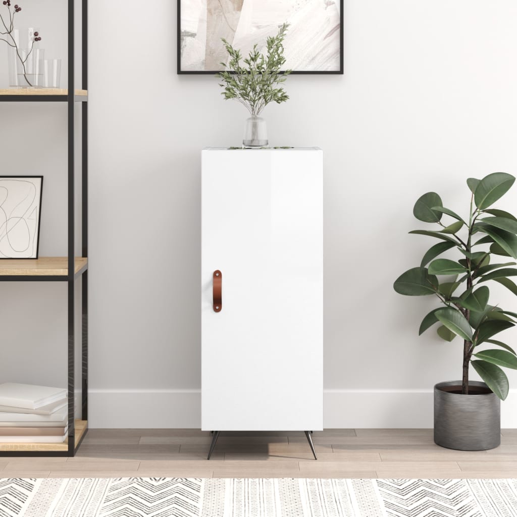 Buffet Blanc brillant 34,5x34x90 cm Bois d'ingénierie | Leroy Merlin