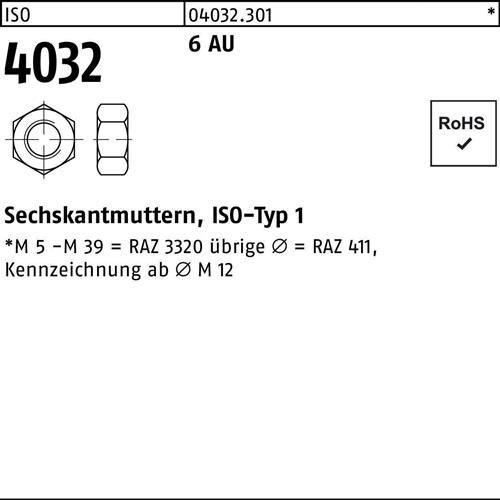 Sechskantmutter ISO 4032 M56 6 Automatenstahl 1 Stück | Leroy Merlin