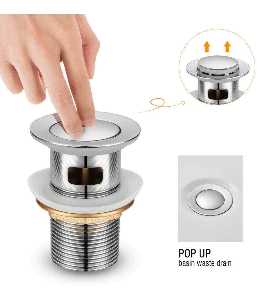 Trade Shop - Piletta Universale Miscelatore Lavabo Bide Click Clack ...