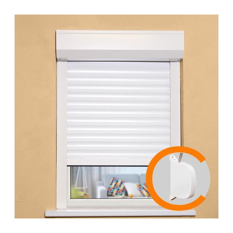 FRANCE-COMBI Volet roulant PVC recoupable manuel a sangle - L 120 x H ...