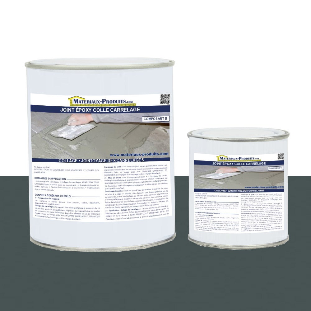 Joint epoxy colle carrelage Kit de 1 Kg Gris Anthracite RAL 7016 ...