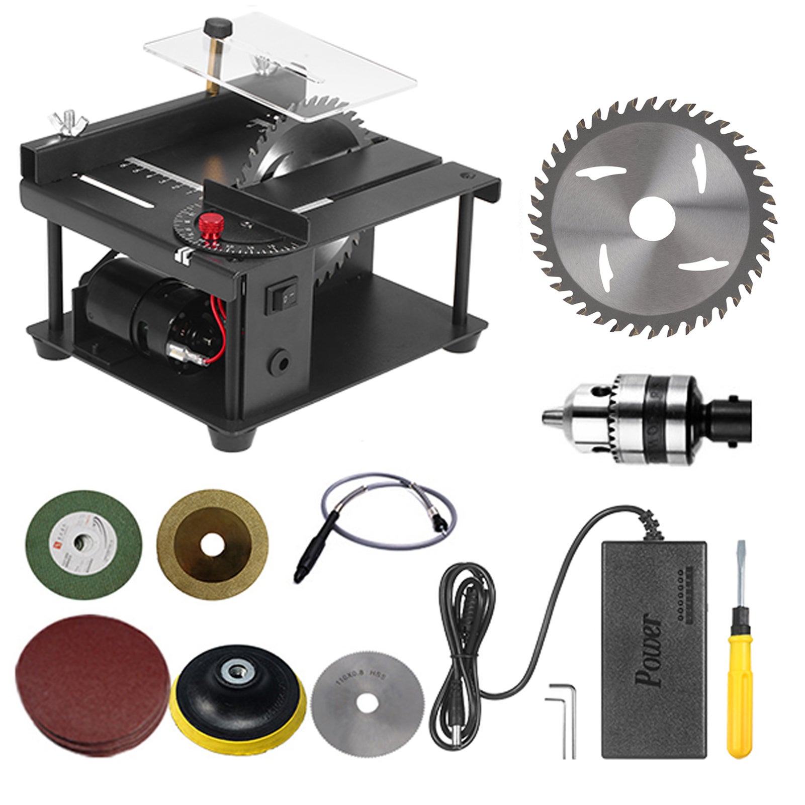 Pequeña sierra circular de mesa doméstica, mini sierra eléctrica ...